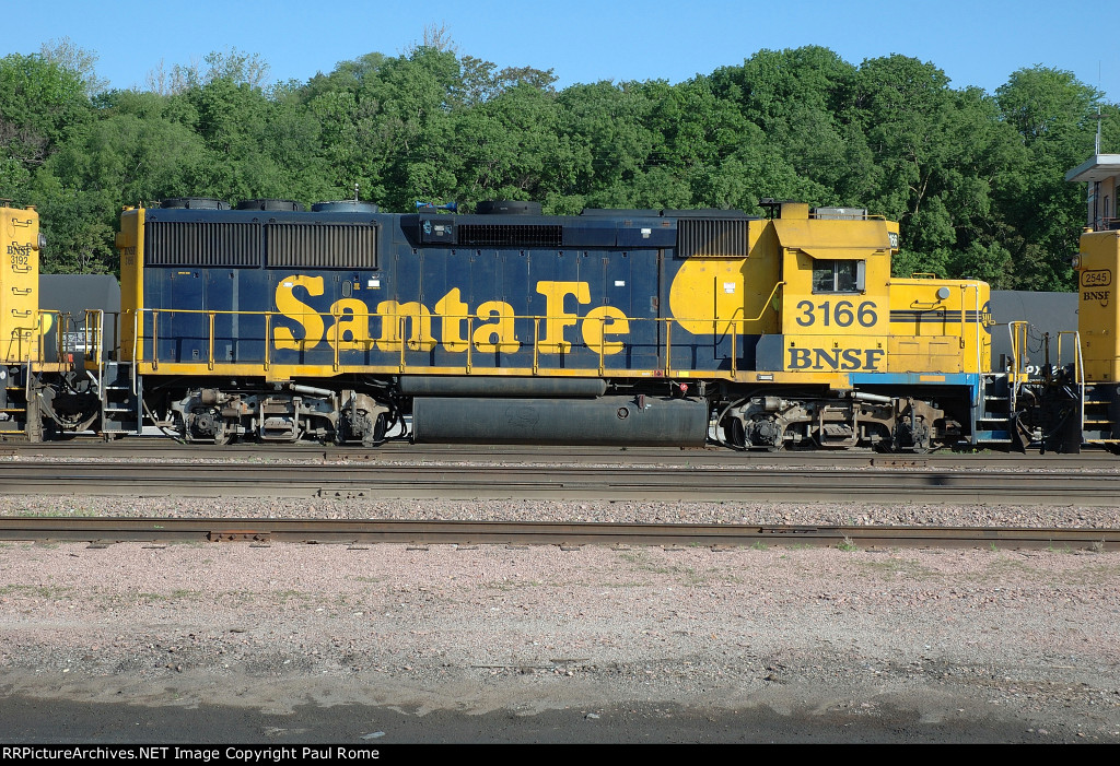 BNSF 3166, EMD GP50 ex ATSF 3813, derated to 2500-HP and reclassified by BNSF as GP25,